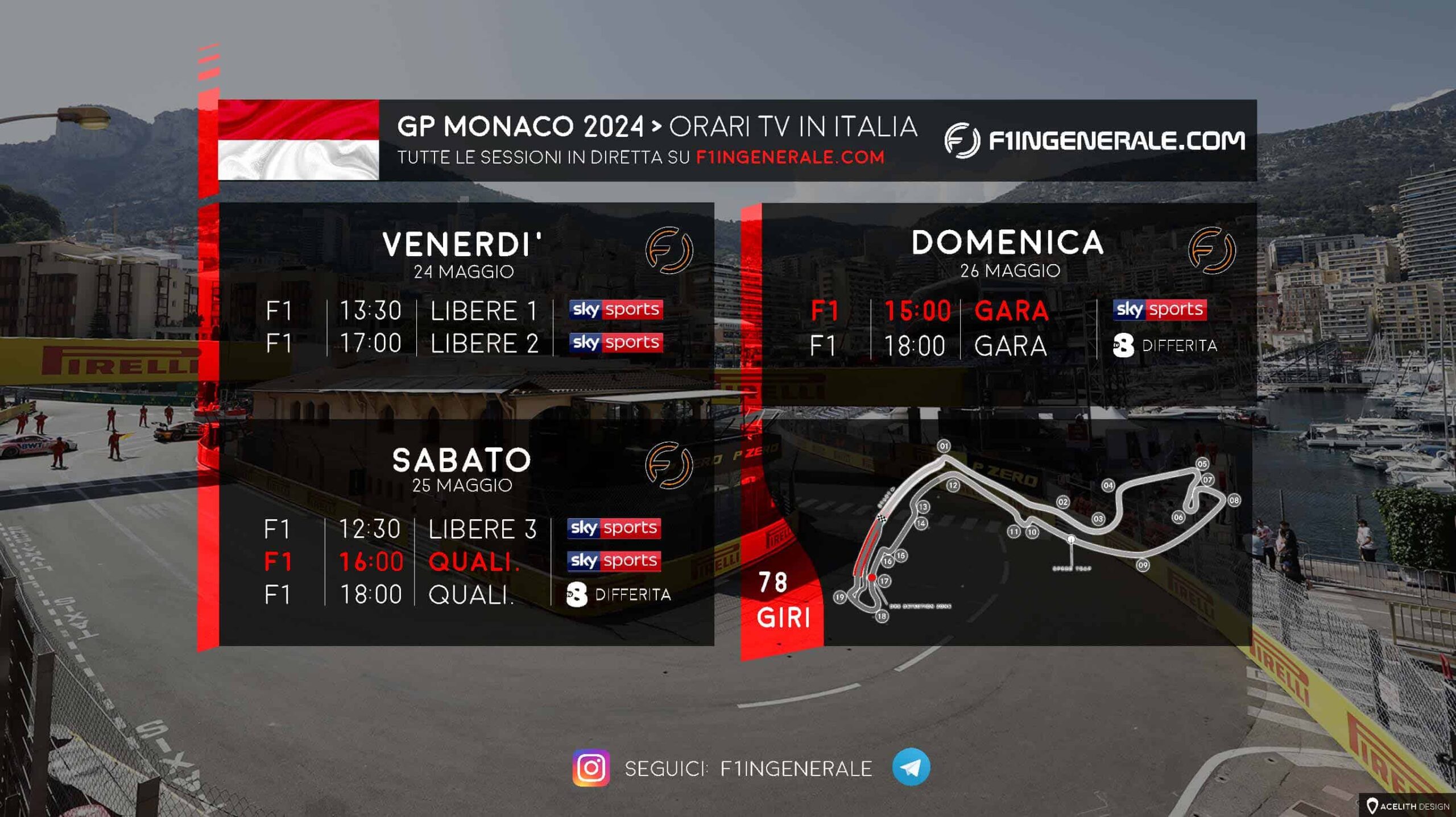 Dove seguire e a che ora la gara di F1 oggi - Orari TV GP Monaco 2024